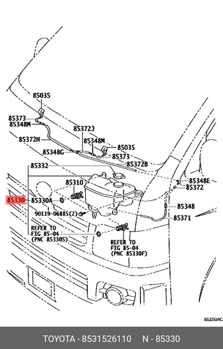 Genuine OE jar assy, windshield washer, 8531526110 for TOYOTA 85315 ...