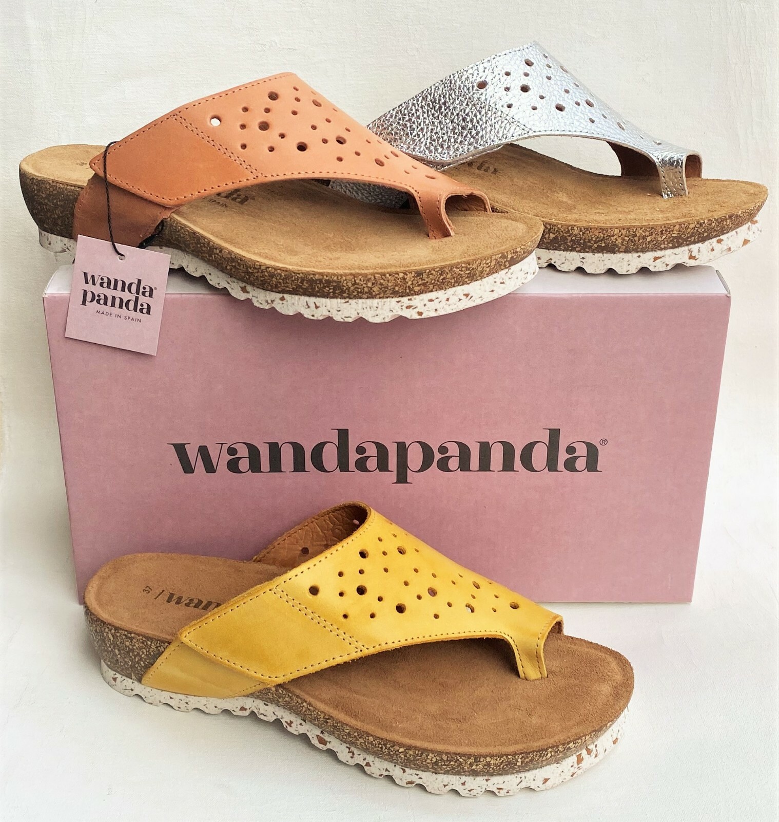 Wanda Panda Leather Wedge Slide Sandals Wanda Panda Shoes Made in Spain ...