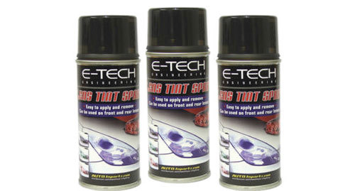 3x E-Tech Smoke Black Light Lens Tint Tinting Spray Glass Car Motorbike ...