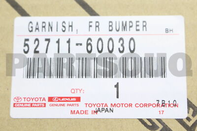 5271160030 Genuine Toyota GARNISH, FRONT BUMPER 52711-60030 | eBay