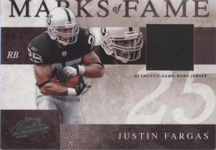 2008 Playoff Absolute Memorabilia - Marks of Fame Justin Fargas #MOF-10 ...