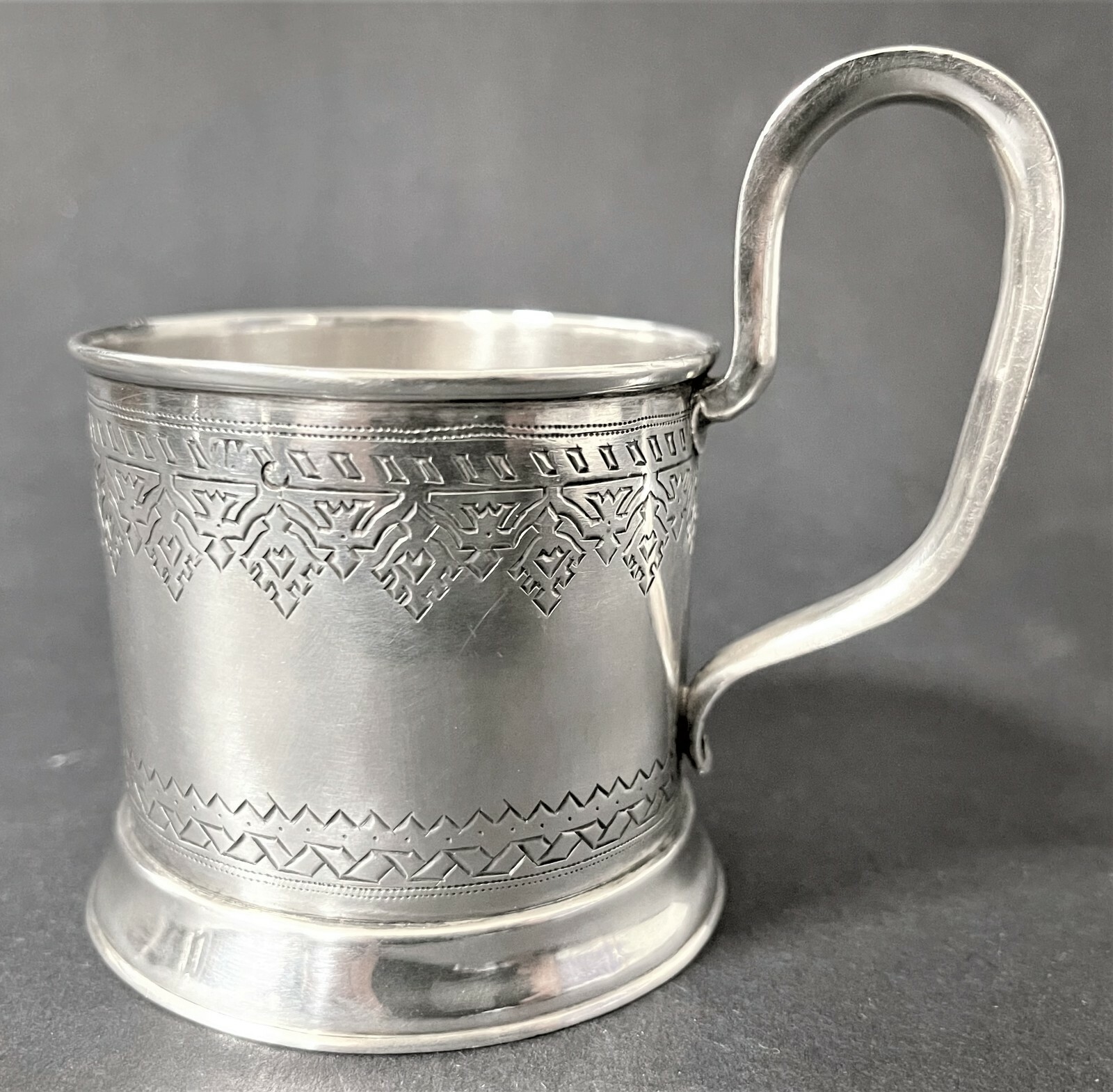 Antique 1896 Imperial Russian 84 Engraved Silver Cup Holder | eBay
