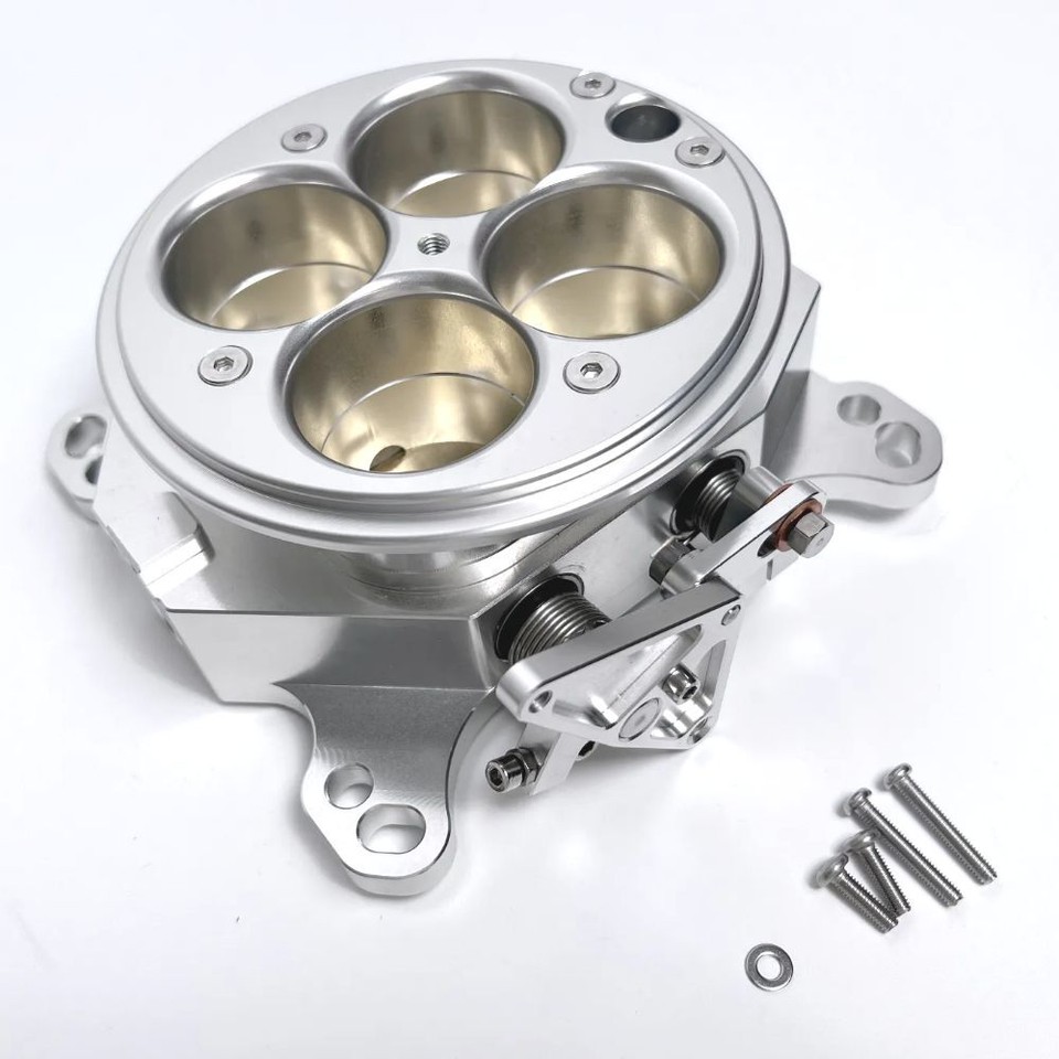 Silver Billet Aluminum Throttle Body Replace for 1200 CFM 4 Barrel 4150 ...