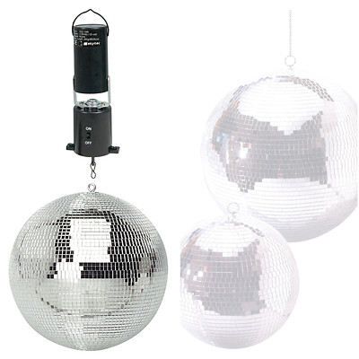 SoundLAB Lightweight Silver Mirror Dance Disco Party DJ Ball 200mm 8 ...