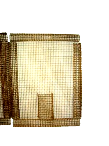 RETRO 1960 ROLLED WIRE MESH WALL POCKET VASES TACKY PLASTIC FLOWERS ...