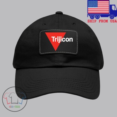 Trijicon Guns Firearms Black Dad Hat with Leather Patch | eBay