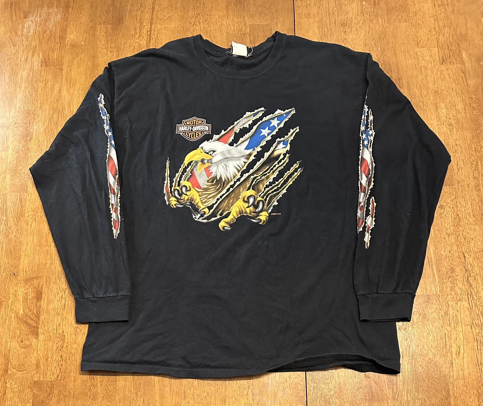 Harley Davidson Long Sleeve Bald Eagle Claw T Shirt X… - Gem