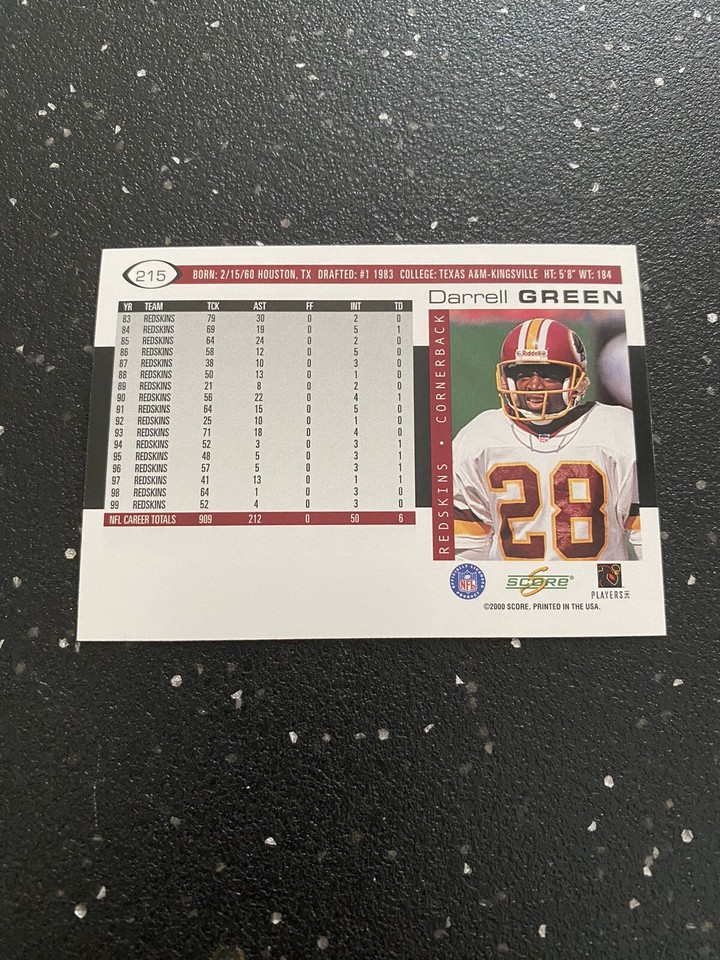 Darrell Green 2000 Score Football #215 NFL Washington Redskins ...