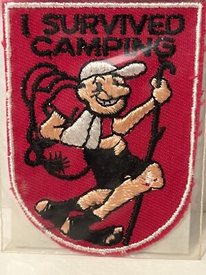 I SURVIVED CAMPING Patch Hiker Leaving Campsite Voyager Originals | eBay
