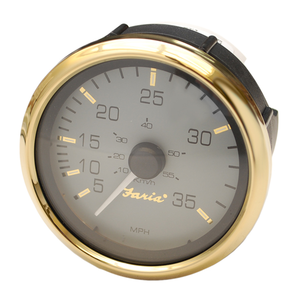 Faria Pontoon Boat Speedometer Gauge SE9788B | Signature Gold 3 1/4 ...