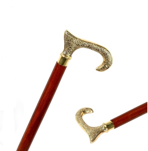 Vintage Fritz Natural Wooden Cane - Decorative Staff Display Formal ...