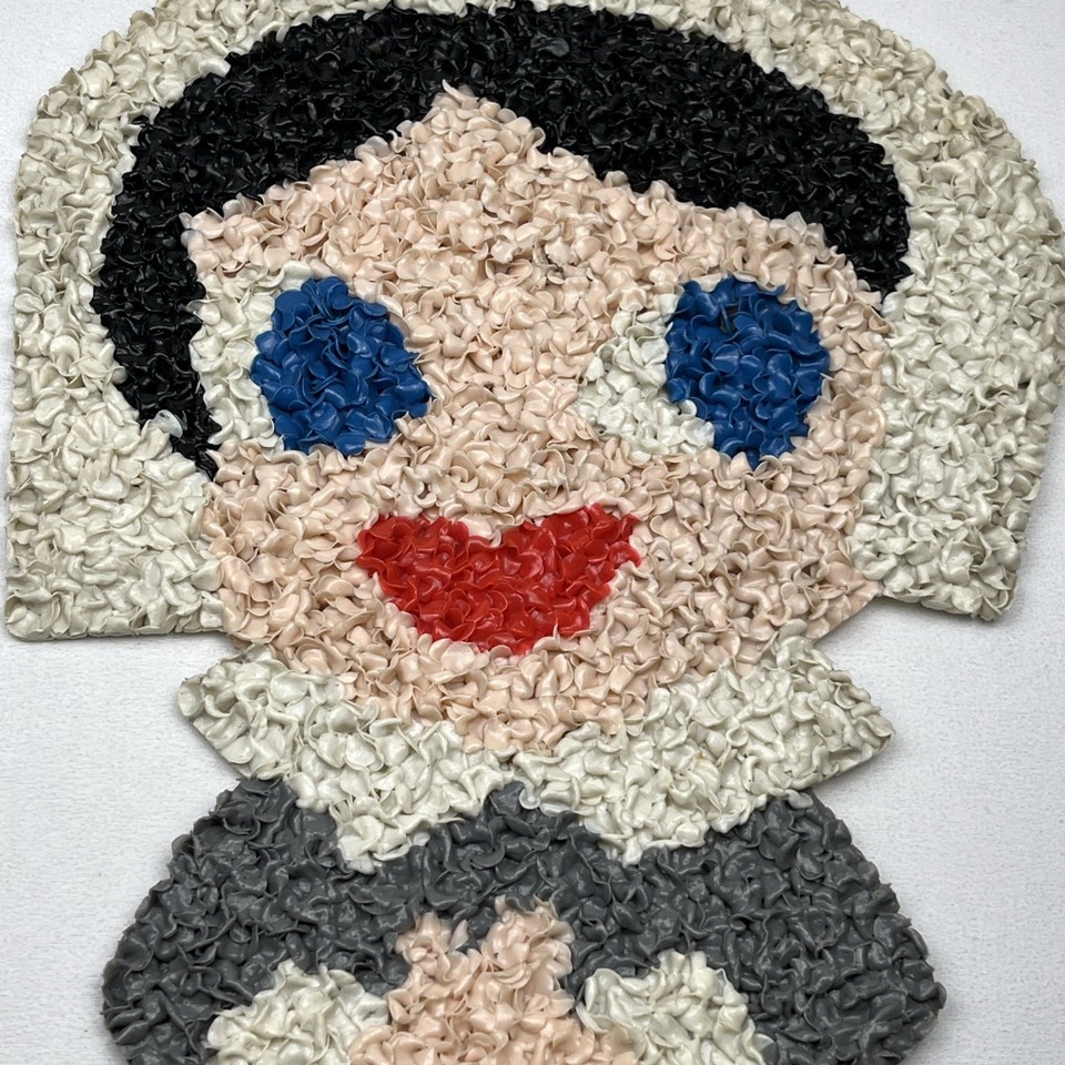 Vtg Popcorn Thanksgiving Pilgrim Girl Melted Plastic Art Wall Hanging ...