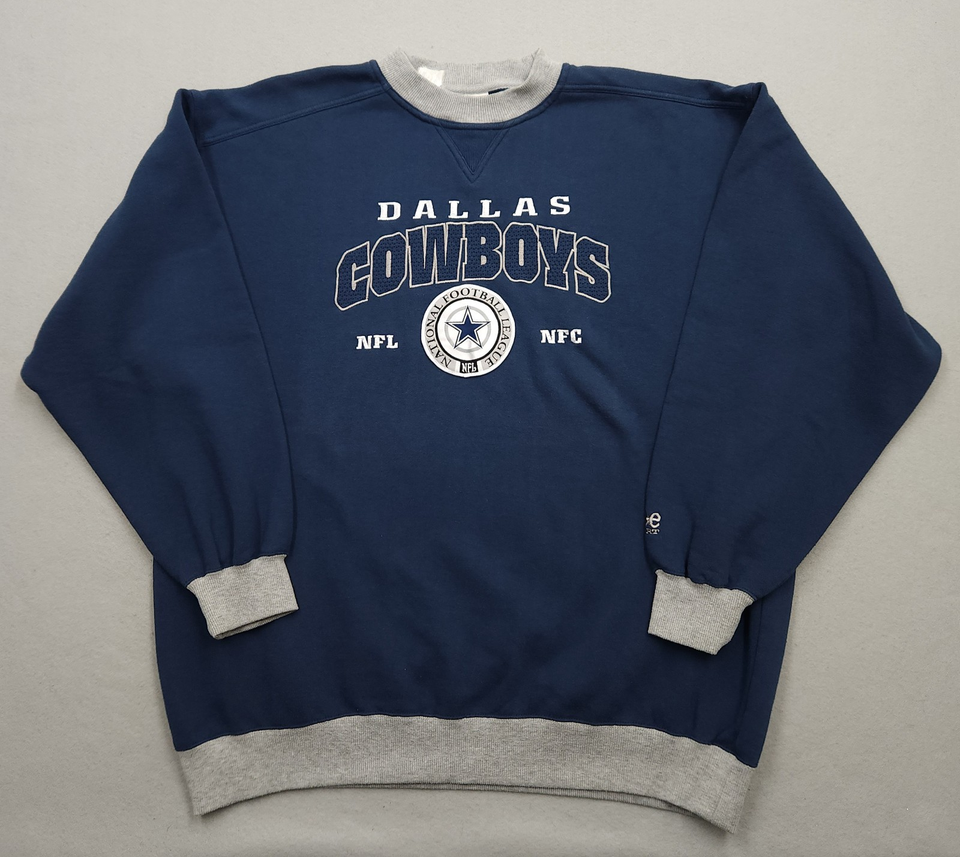 Vintage Dallas Cowboys Sweater Mens XL Blue Gray Pullover Sweatshirt ...