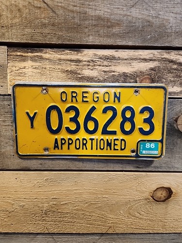 1986 Oregon Apportioned License Plate Y036283 | eBay