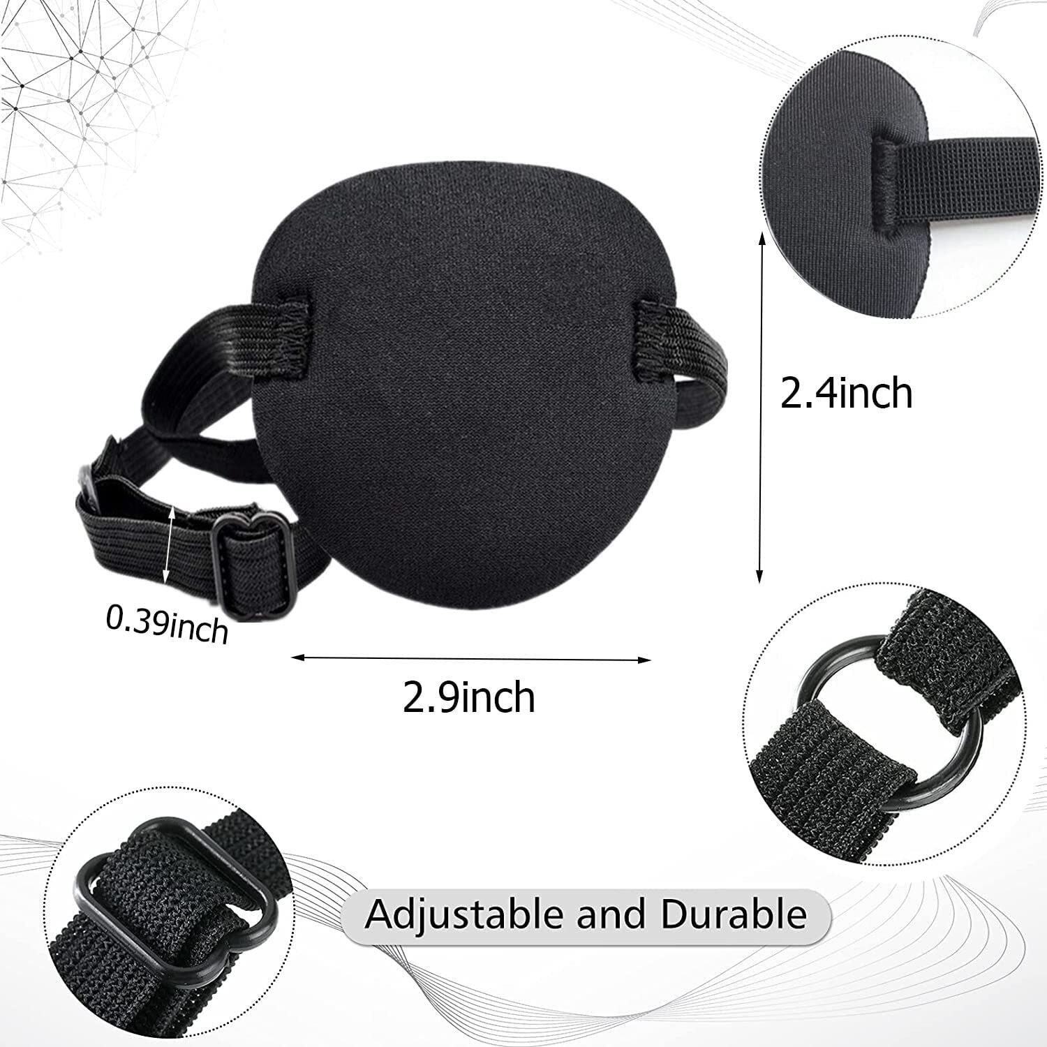 2PCS Adjustable Eye Patches for Left or Right Eyes for Adults and Kids ...