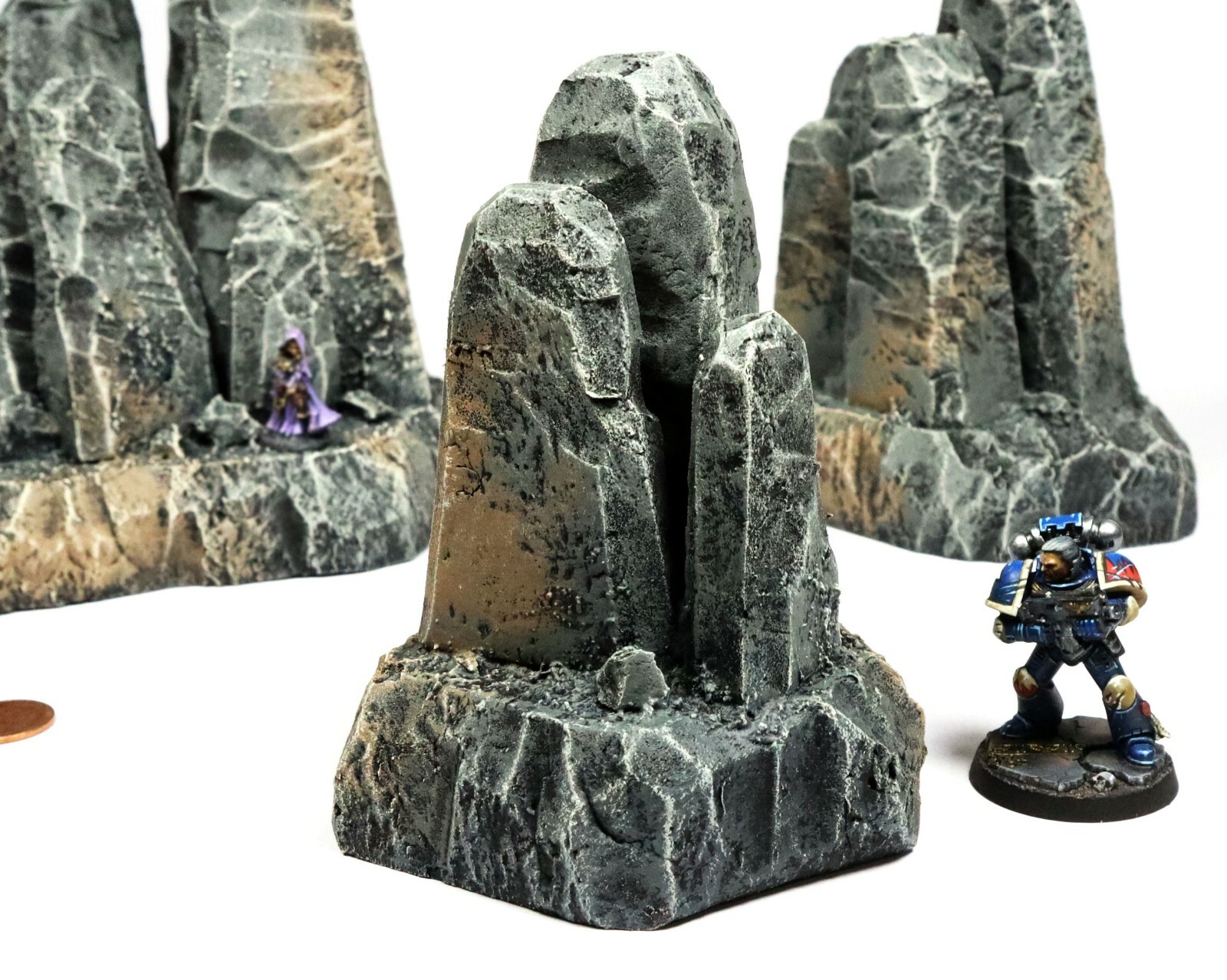 3x Rock Formation Terrain Scenery Set Wargame Warmachine Warhammer Made ...