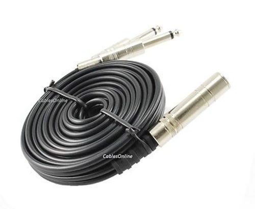 CablesOnline 12ft 1/4" Mono Female to Dual 1/4" Mono Male Guitar Cable ...
