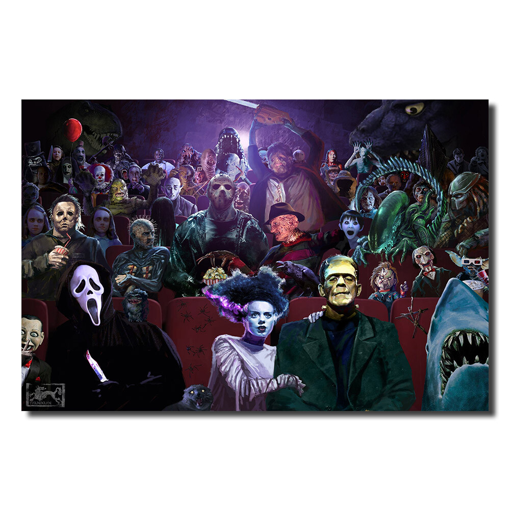 Horror Movie Characters Collage