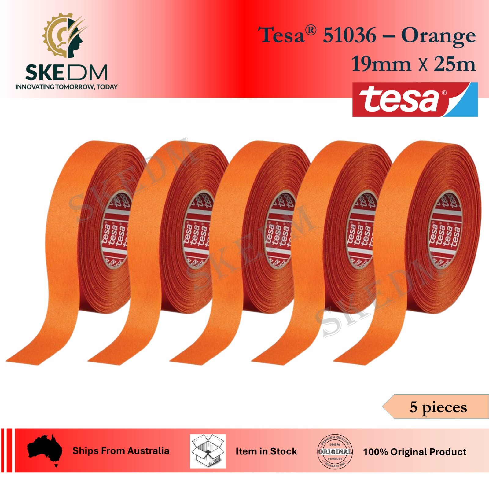 Tesa Tape 51036 - Orange PET cloth tape High abrasion protection 1, 2 ...