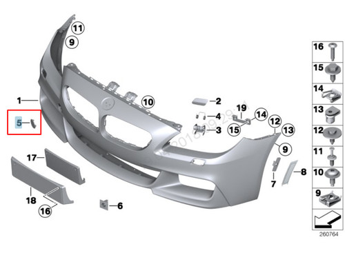 BMW 6 F06 FRONT BUMPER TOW HOOK EYE COVER M SPORT 51118052710 2016 NO🇺🇸 ...