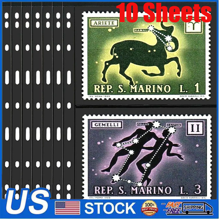 10 Sheets Stamp Pages Collector Stamp Collecting Album Binder Standard ...