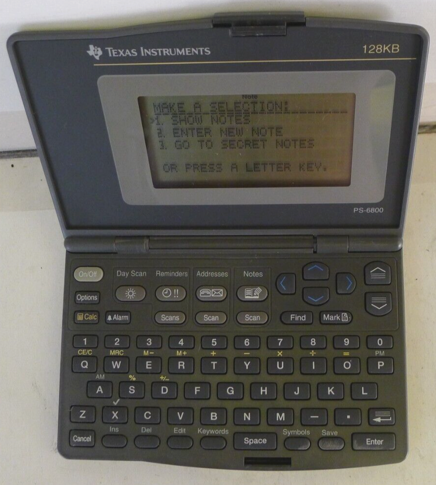Texas Instruments Ps-6800 Handheld Personal Organizer 128kb for sale ...