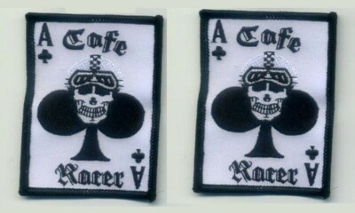 CAFÉ RACER ROCKERS 59 TON-UP-BOY OUTLAW Iron-on PATCH ACE CAFÉ Skull ...