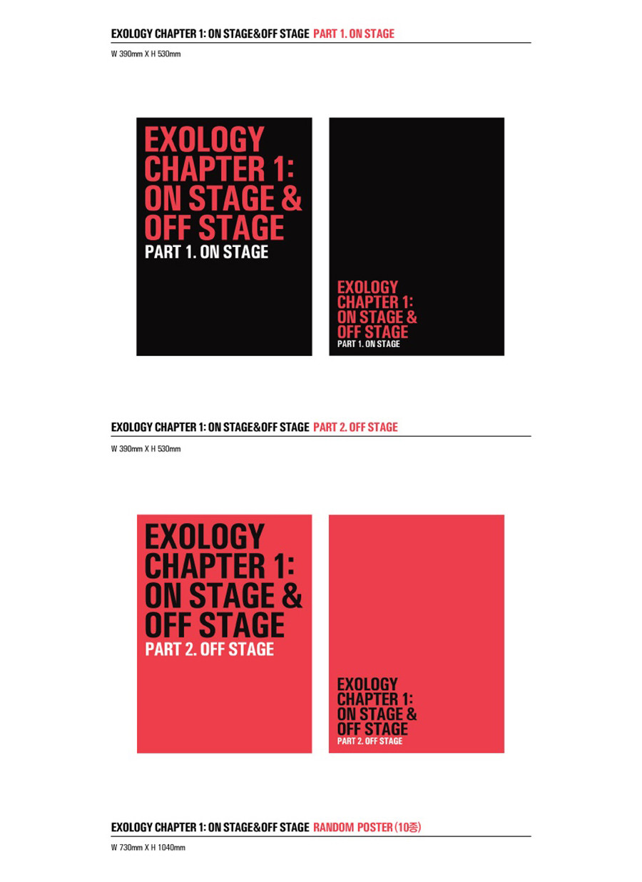 EXO [EXOLOGY CHAPTER 1 ON STAGE OFF STAGE] 2ea Photo Book(each 64p ...