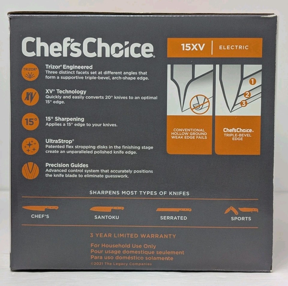 Chef's Choice Trizor 15 XV 15XV EdgeSelect Electric Knife Sharpener ...