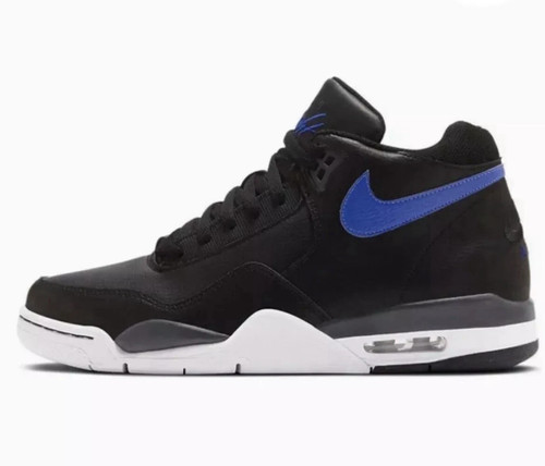 Nike Flight Legacy Leather Black Hyper Blue Basketball Shoes BQ4212-003 ...