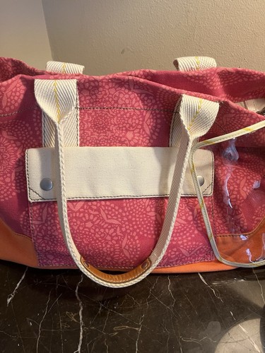 Fossil “LENA” Shopper Tote Bag Canvas Large Shoulder Handbag Pink | eBay