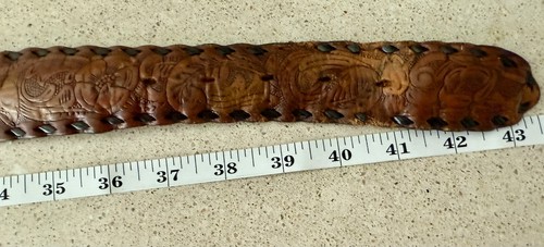 Vtg HAND TOOLED 70’s Belt BOB customized cowhide leather WESTERN floral ...