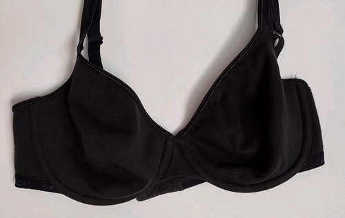 LANE BRYANT CACIQUE 38D BLACK UNDERWIRE UNLINED FULL COVERAGE COTTON ...