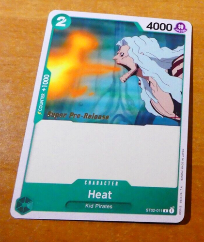 ONE PIECE ENGLISH CARD GAME SUPER PRE-RELEASE CARTE HEAT ST02-011 ST ...