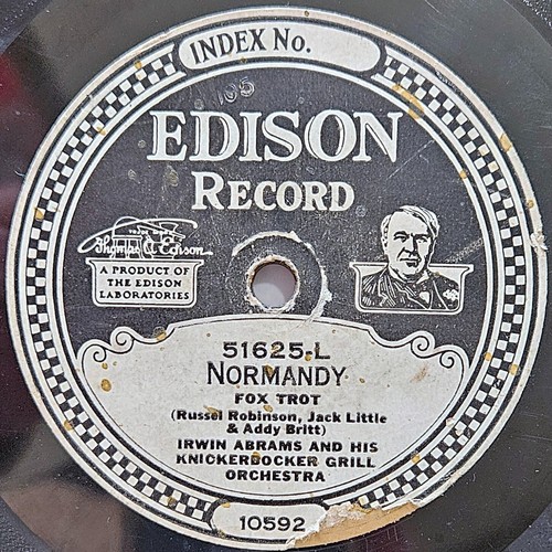 78 RPM 10": Edison 51625 Irwin Abrams Normandy Jack Stillmans Orchestra ...