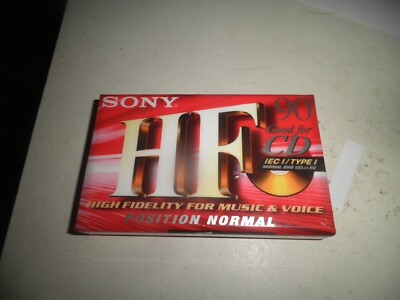 SONY HF C90 NORMAL POSITION IEC 1/TYPE 1 BLANK AUDIO CASSETTE NEW ...