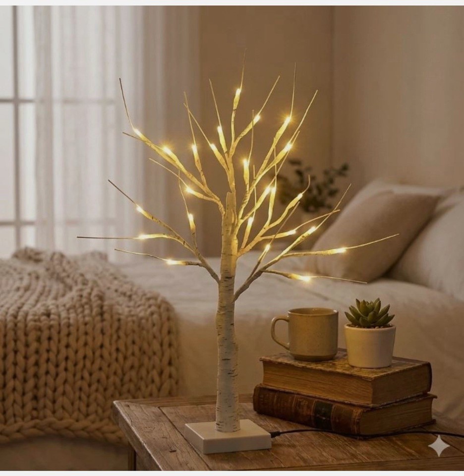 LED Twig Birch Table Tree Light Up Branch Lights Desktop Dinner Lamp ...