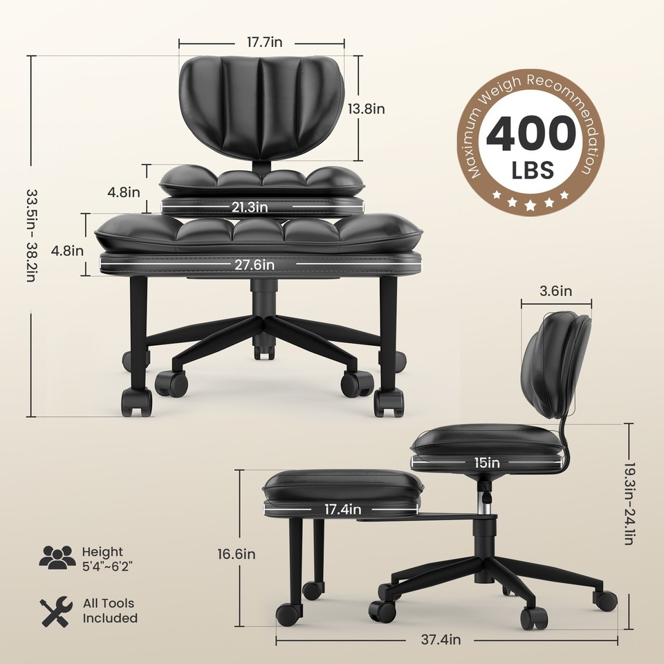 Home Office Chair Criss Cross Desk Chair Ergonomic Cross Legged ...