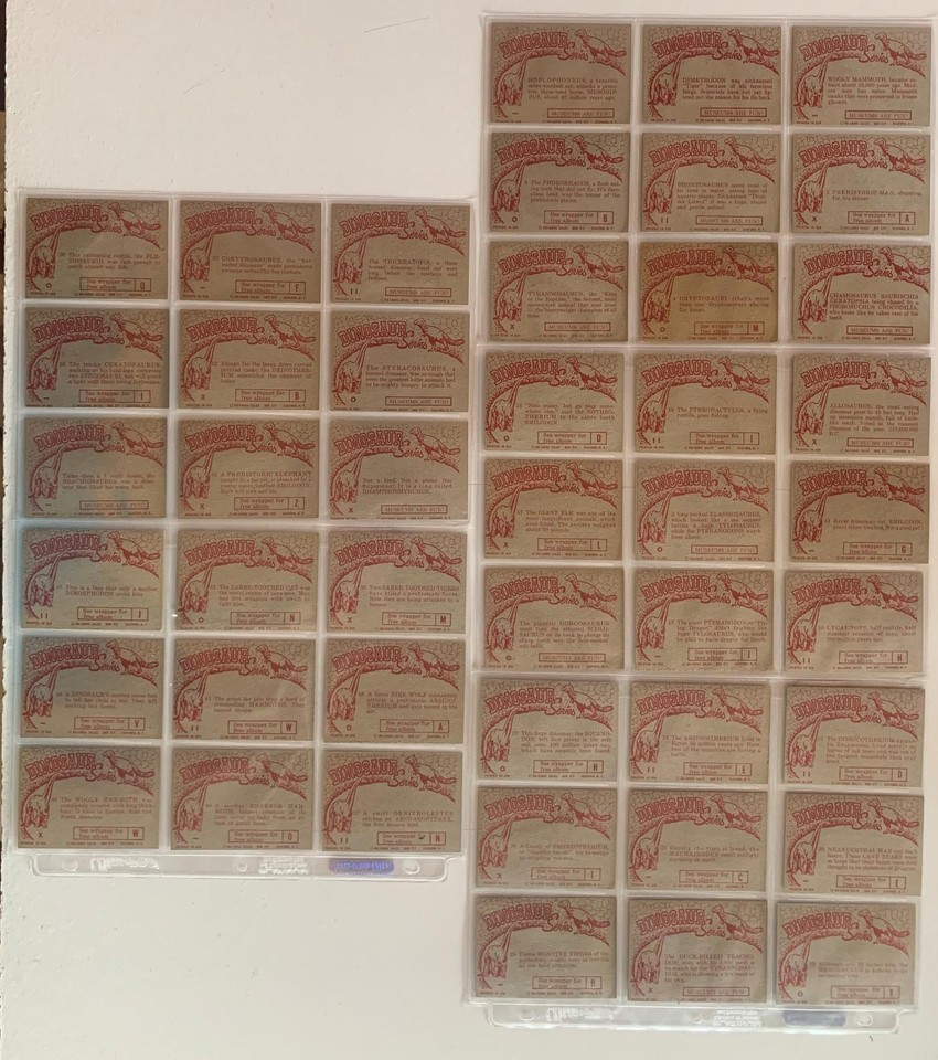 1961 Nu-Cards Dinosaur Series COMPLETE 80 Card Set Near mint to EX ...