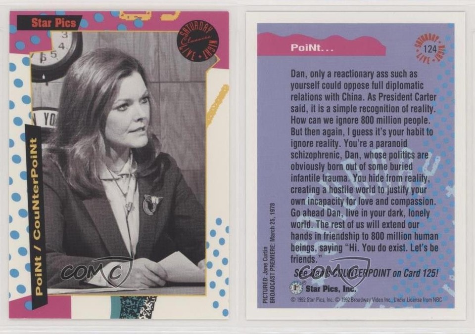 1992 Star Pics Saturday Night Live Jane Curtin Point / Counterpoint ...