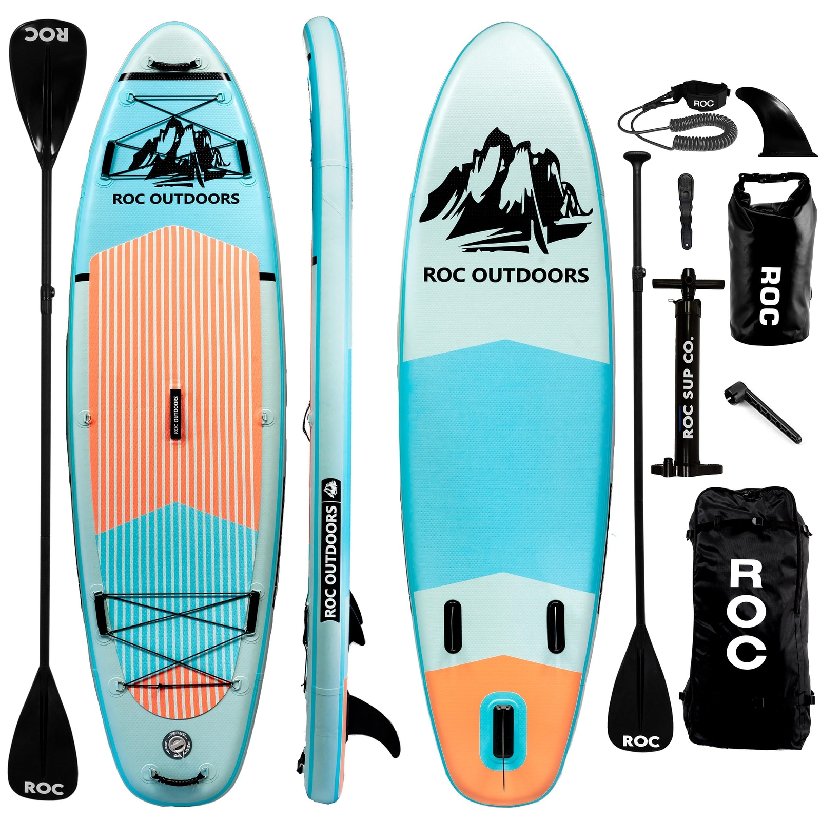 Roc Inflatable Stand Up Paddle Boards 10 ft 6 in with Premium SUP ...