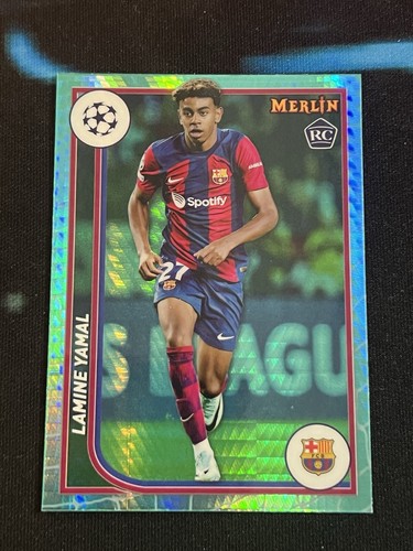 2023-2024 Topps Merlin Lamine Yamal Aqua Refractor Rookie | eBay