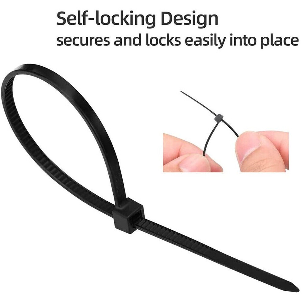 Self-locking Plastic Nylon Cable Zip Ties Mounts Wire Fasteners Cable ...