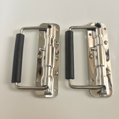 2 Stainless Steel Surface Mount Case Spring-Loaded Handle For ATA Case ...