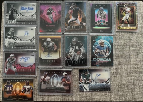 Lot of 13 NFL Sport Trading Cards Topps Midnight Football Auto/Case Hit ...