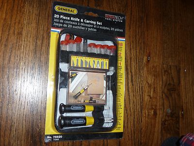 NEW! GENERAL Tools #75620 Ultra Tech, 20 Piece Hobby Knife & Carving ...