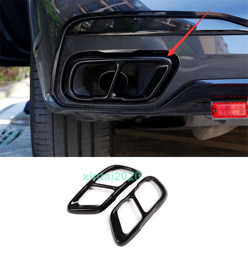 2PCS Black titanium Rear Exhaust Muffler Tip End Pipe For BMW X5 X6 X7 ...