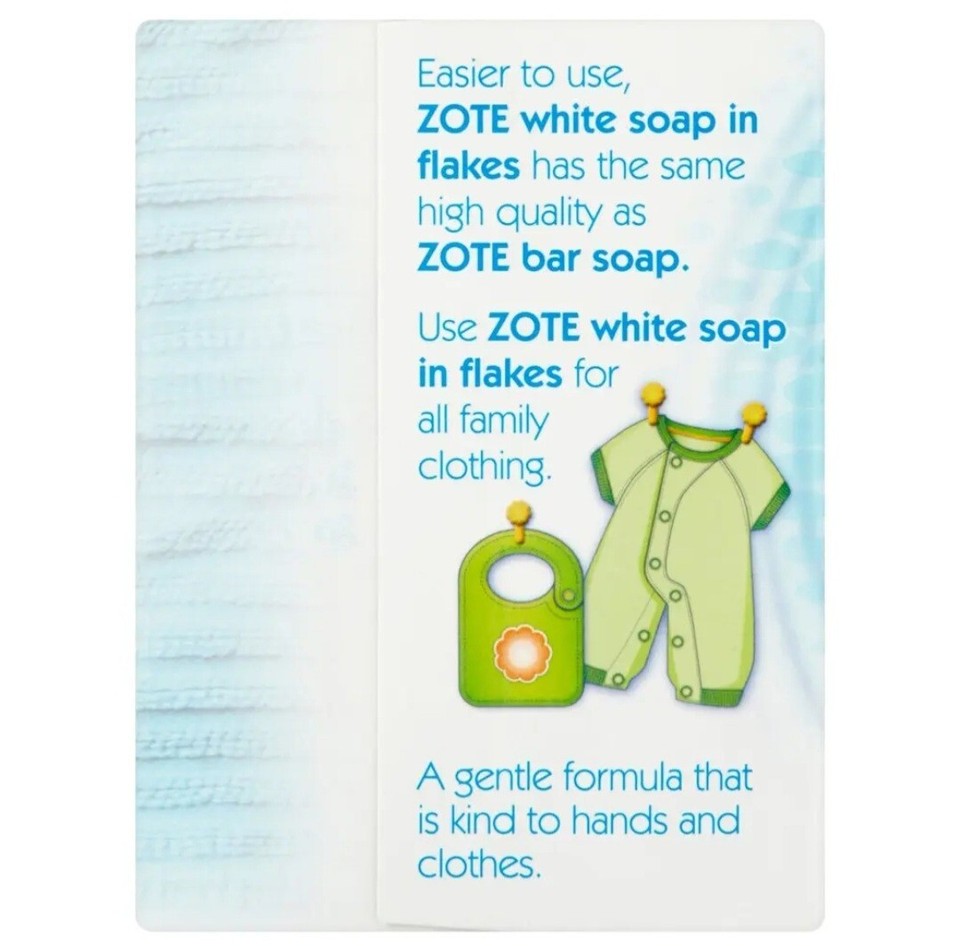 Jabon ZOTE Blanco Laundry Flakes, White All Natural Laundry Soap, 17.6 ...