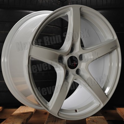 OPTION LAB R555 18x9.5 5x114.3 38 OFFSET ONYX WHITE 5 SPOKES SPORT ...