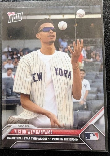 Victor Wembanyama 2023 MLB TOPPS NOW First Pitch Yankees NBA Draft RC ...